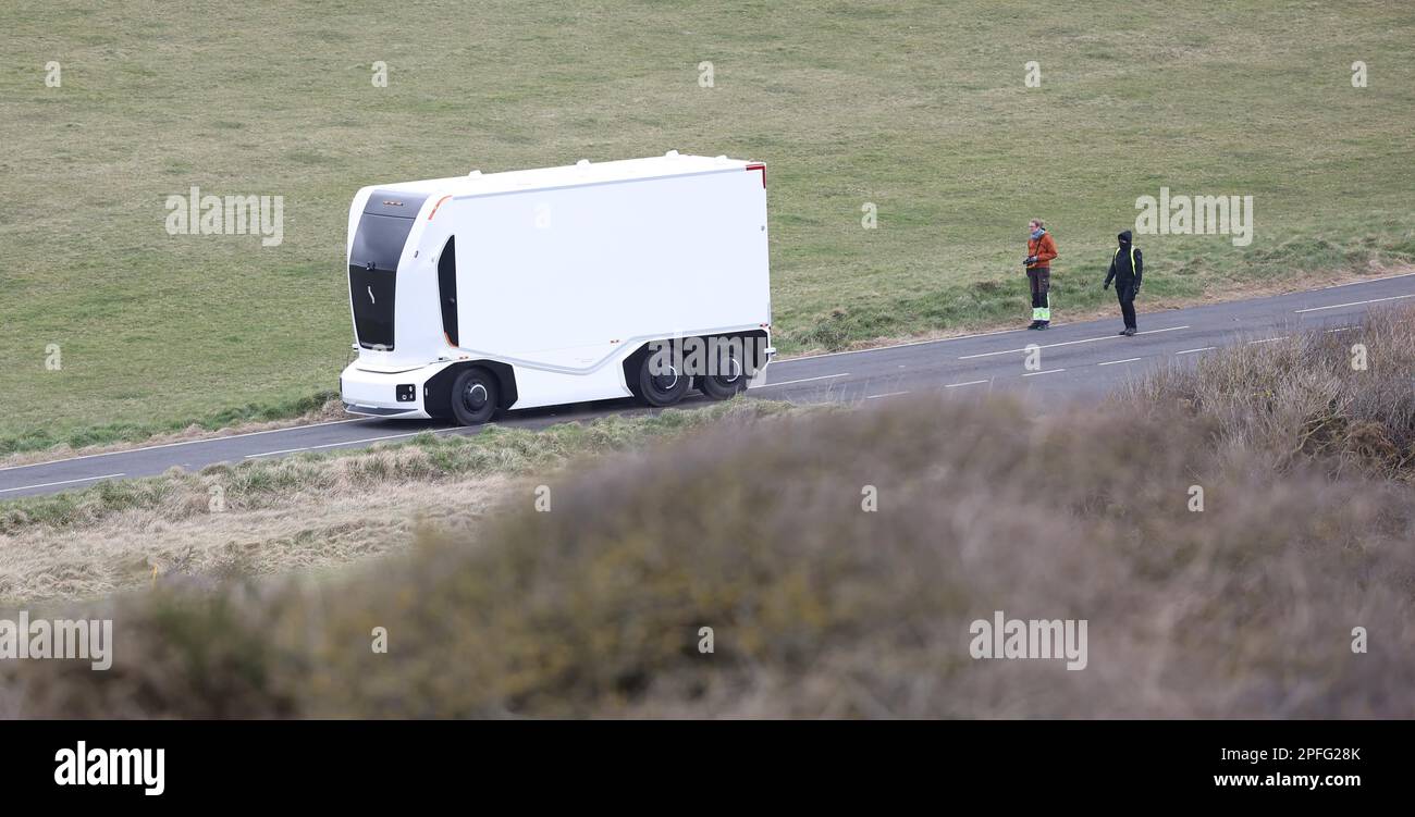 A Swedish Einride Autonomous Gen 2 autonomous electric lorry is put ...