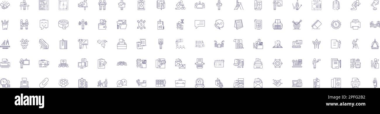 Office Workflow Line Icons Signs Set Design Collection Of Workflow