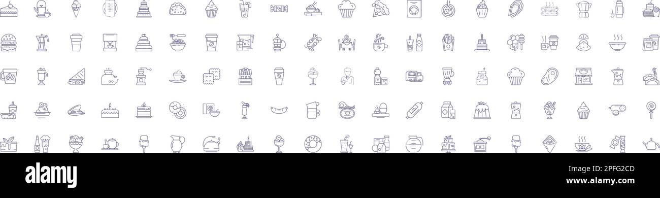Menu Line Icons Signs Set Design Collection Of Diet Food Cuisine Fare Listing Selections