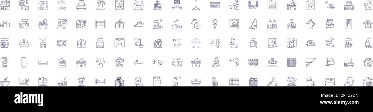 Minimalism home design line icons signs set. Design collection of ...