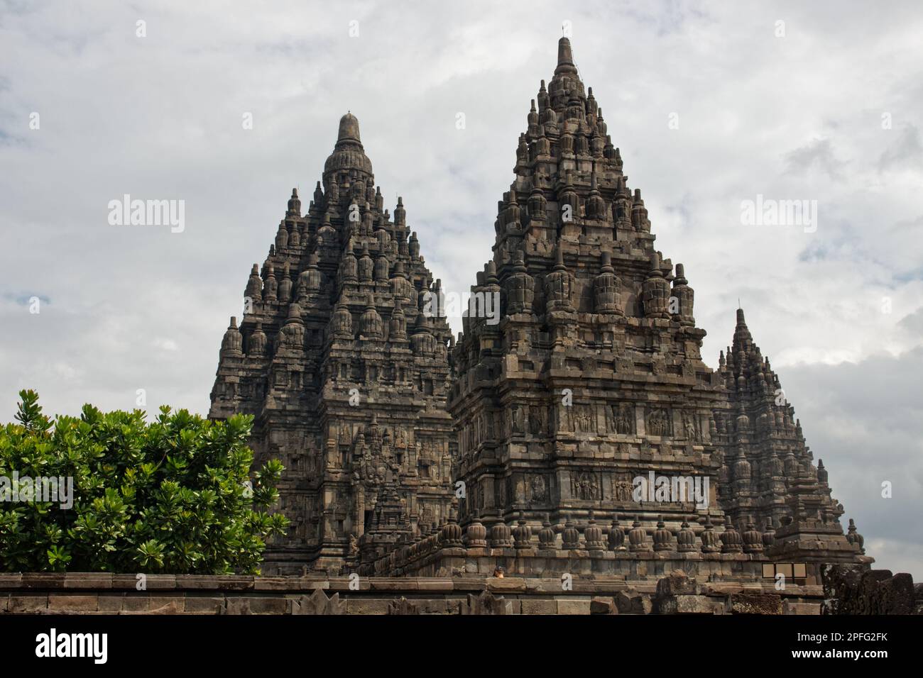 View of Prambanan, a 9th-century Hindu temple compound located in the ...