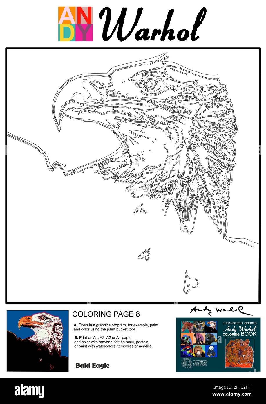 Andy Warhol Coloring page Stock Photo - Alamy