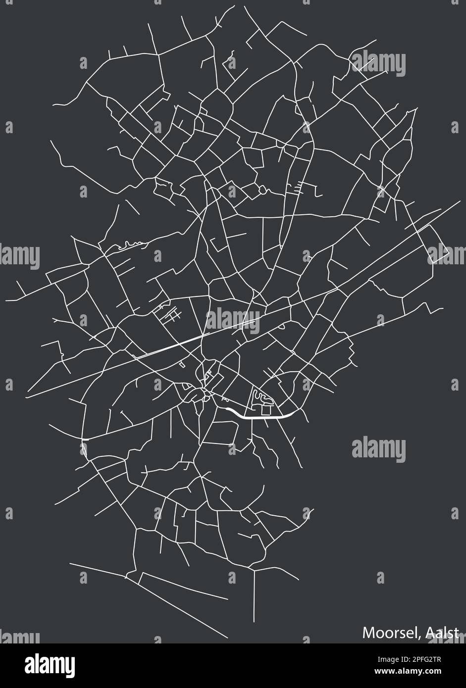 Street roads map of the MOORSEL COMMUNE, AALST Stock Vector Image & Art ...