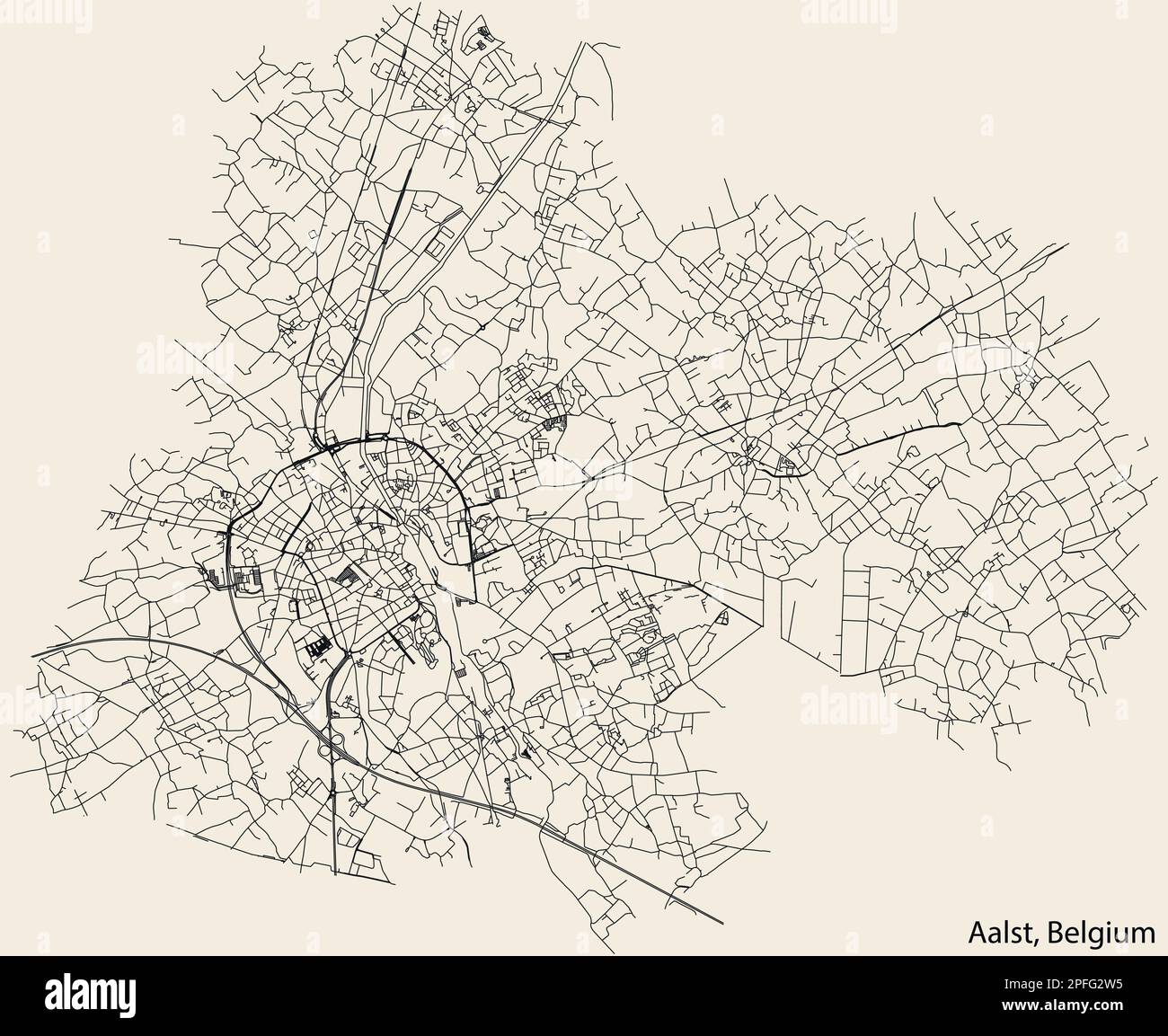 Street roads map of AALST, BELGIUM Stock Vector Image & Art - Alamy