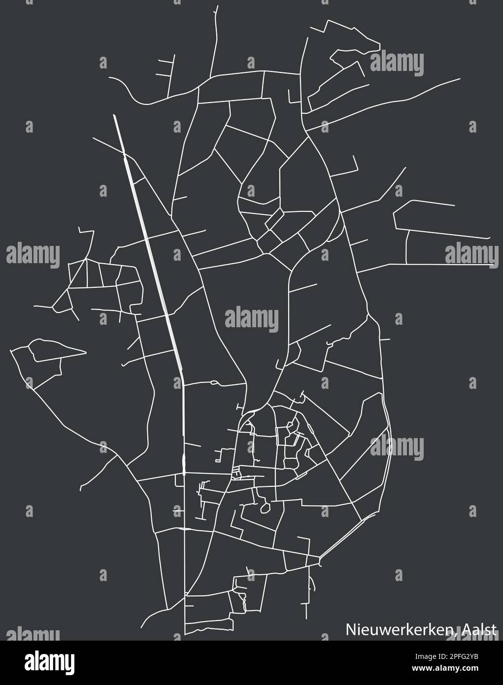 Street roads map of the NIEUWERKERKEN COMMUNE, AALST Stock Vector Image ...