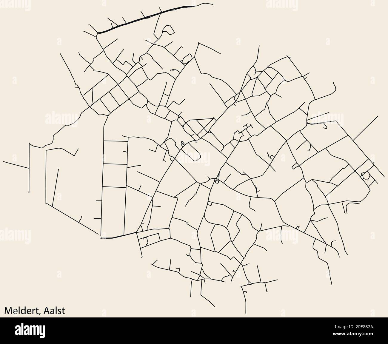 Street roads map of the MELDERT COMMUNE, AALST Stock Vector Image & Art ...
