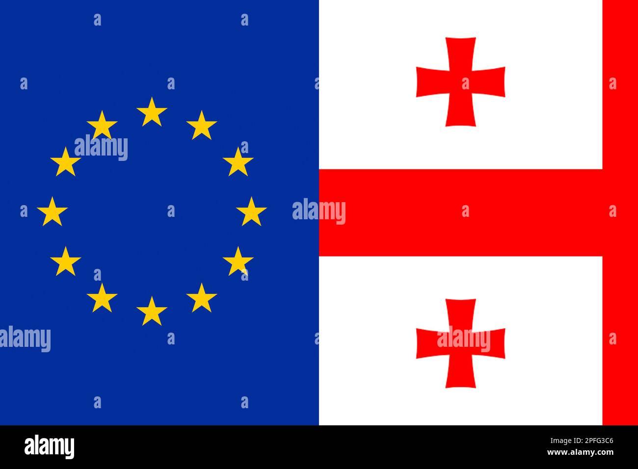 European Union flag Georgia. Conflict war over border. Support. Georgia ...