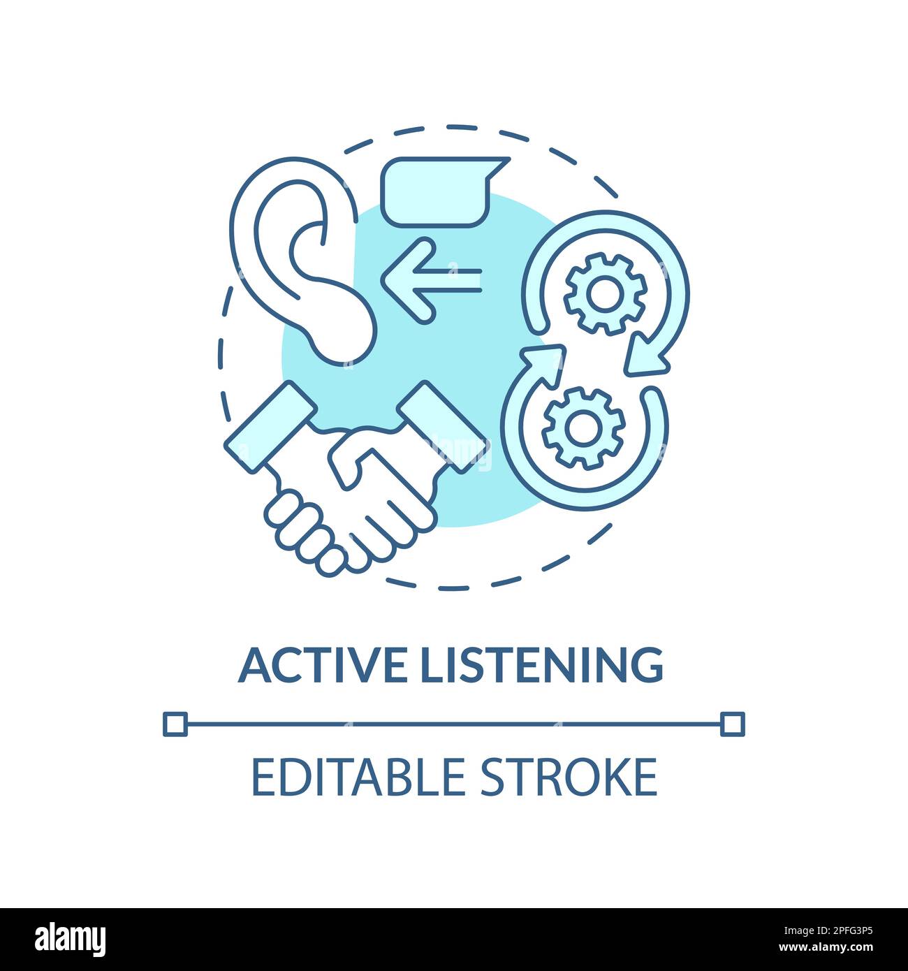 Active listening turquoise concept icon Stock Vector Image & Art - Alamy