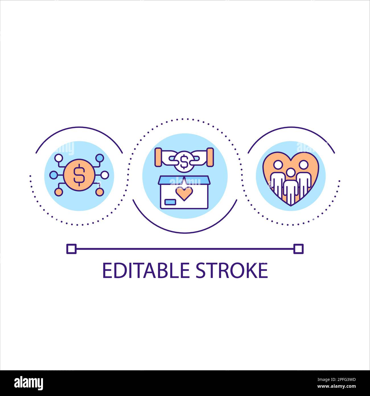 Charity foundation on internet loop concept icon Stock Vector Image ...