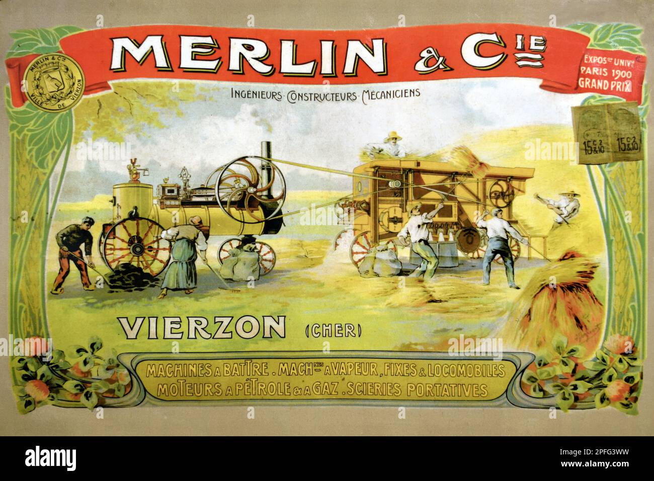Vintage Old or Historic Poster or Advertisement for French Merlin ...