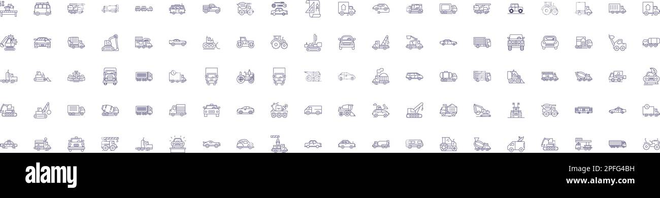 Machinery learning line icons signs set. Design collection of Machine ...
