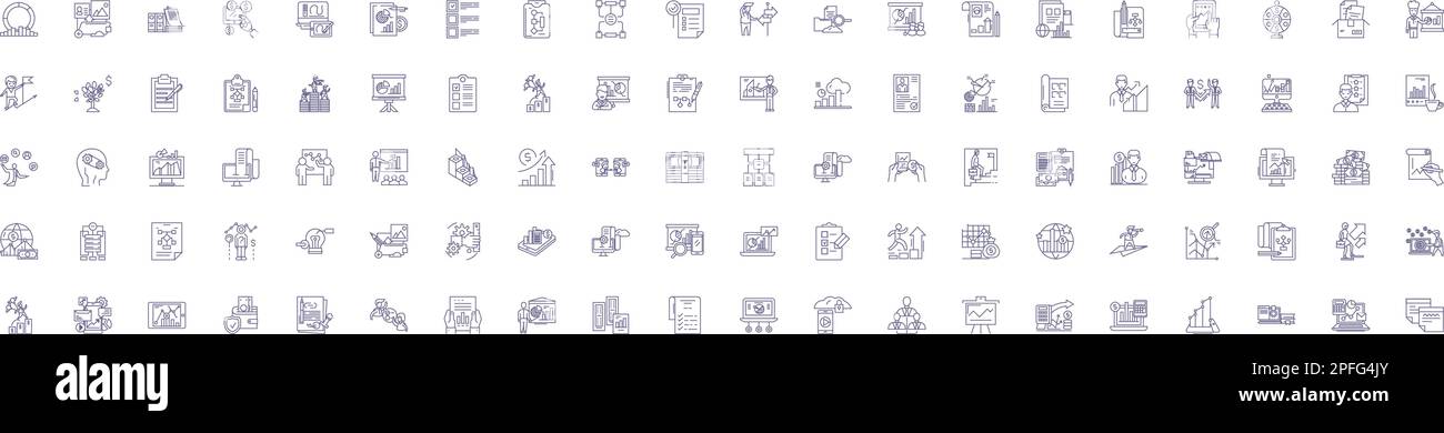 Planning and charts line icons signs set. Design collection of Planning ...