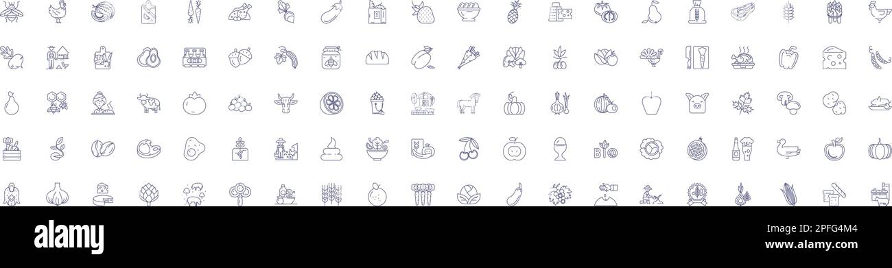 Organic food line icons signs set. Design collection of Organic, Food ...
