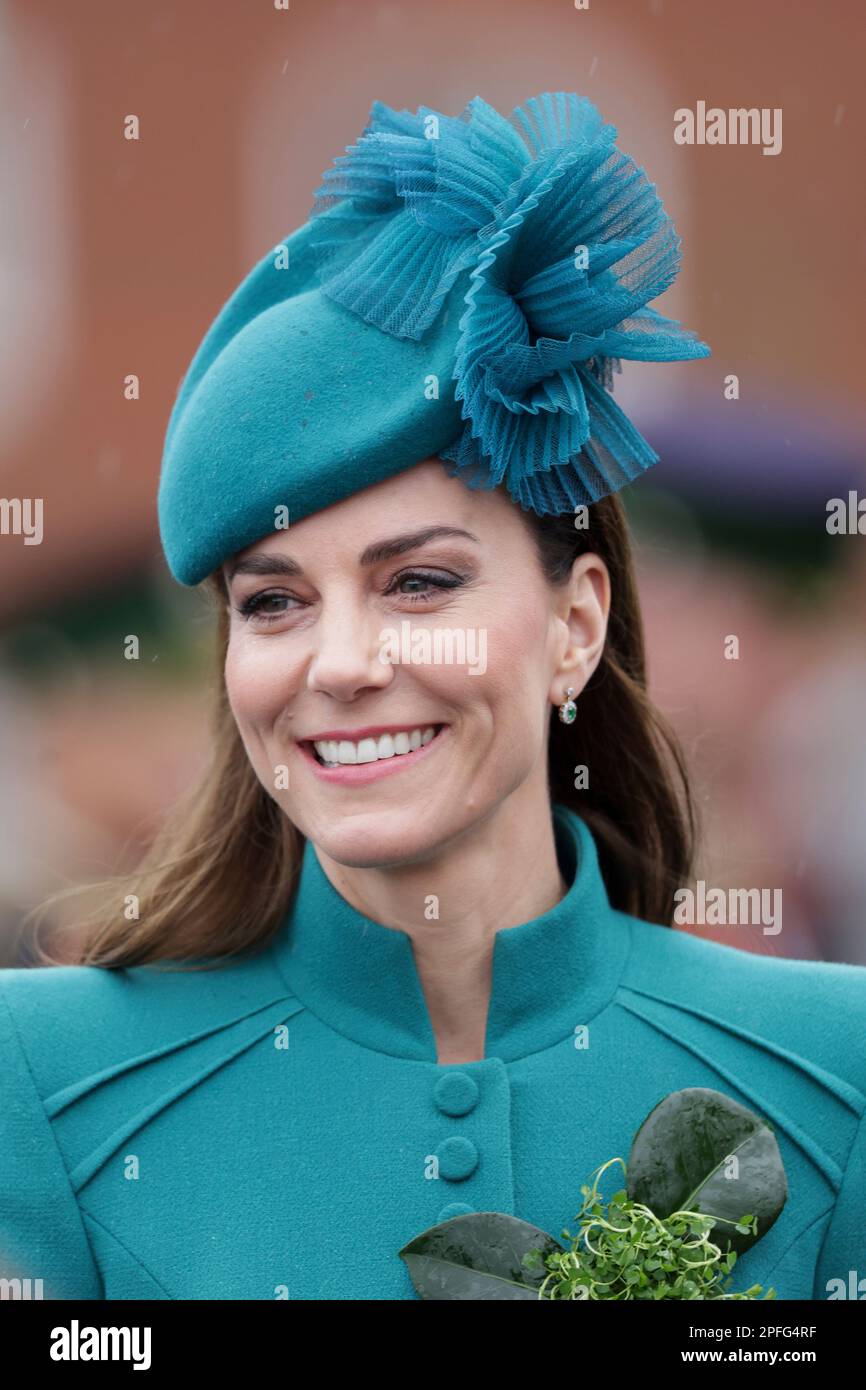Britain's Kate, the Princess of Wales smiles during her arrival at the ...