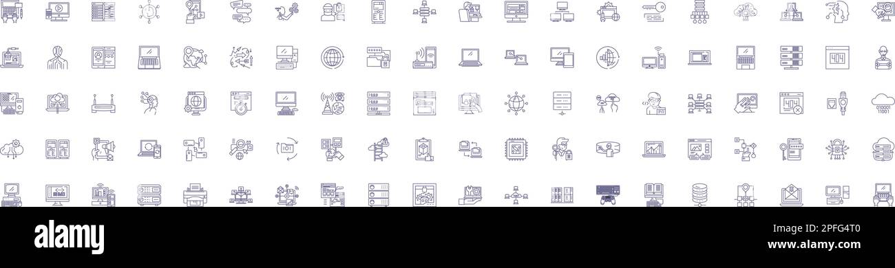 Network line icons signs set. Design collection of Network, Technology ... Network line icons signs set. Design collection of Network, Technology ...