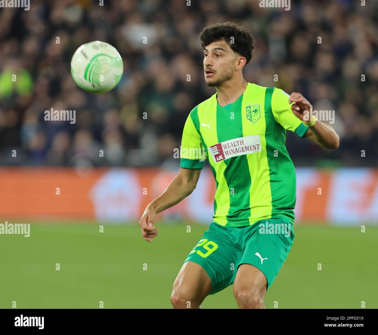 Giorgos Naoum of AEK Larnaca in action during UEFA Europa Conference ...