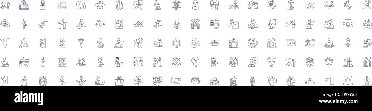 Management department line icons signs set. Design collection of , Manage, Department, Staff ...