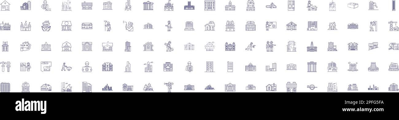 Motel line icons signs set. Design collection of Lodging, Inn, Stopover ...