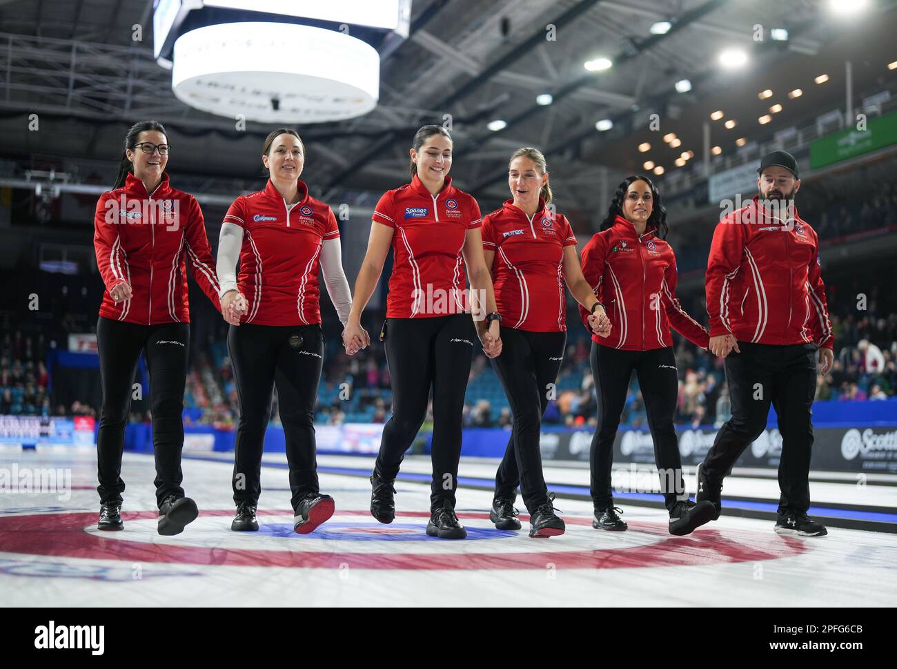 Team Canada skip Kerri Einarson, from left to right, third Val Sweeting ...