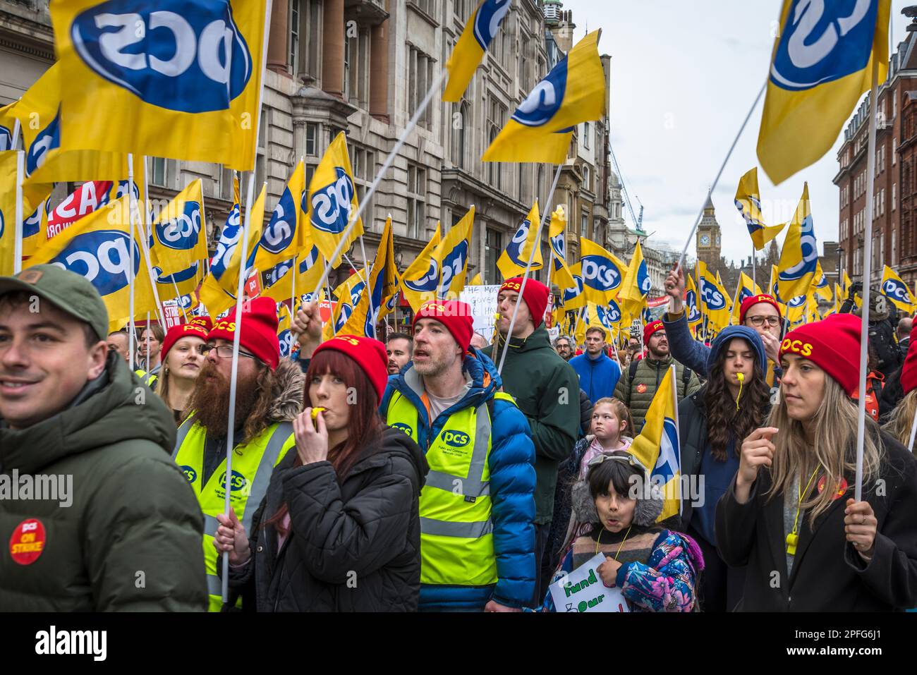 Civil servants strike and demonstration for fair pay organised by PCS ...