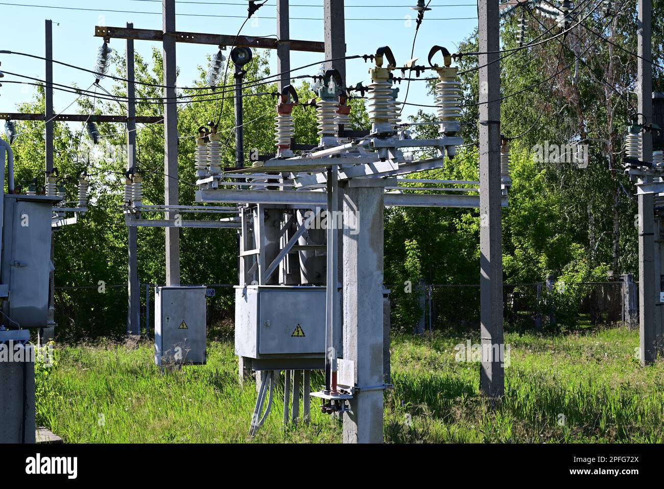 High voltage power transformer substation Stock Photo - Alamy
