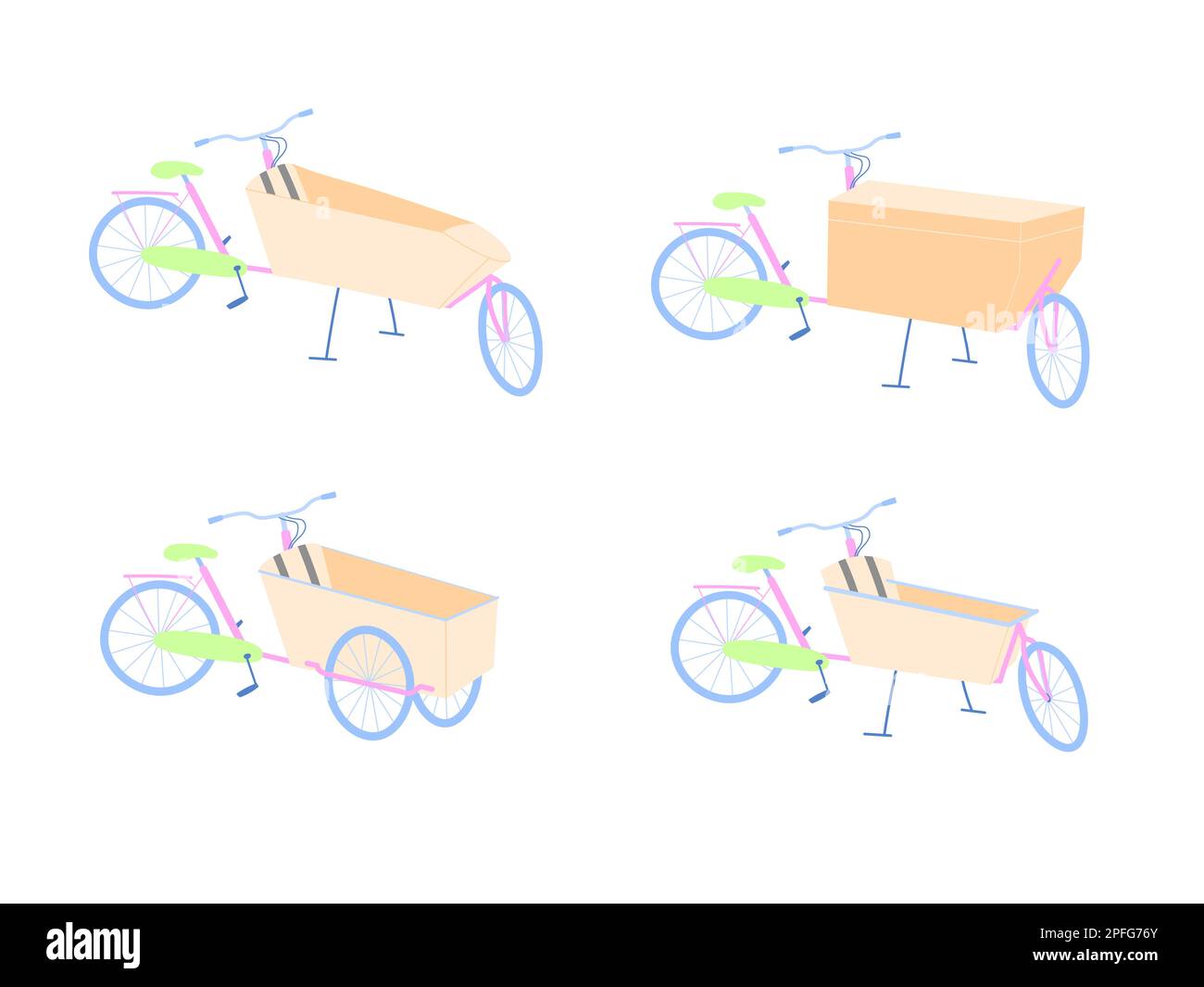 Set of cargo bikes of different shapes and function Stock Vector Image & Art - Alamy