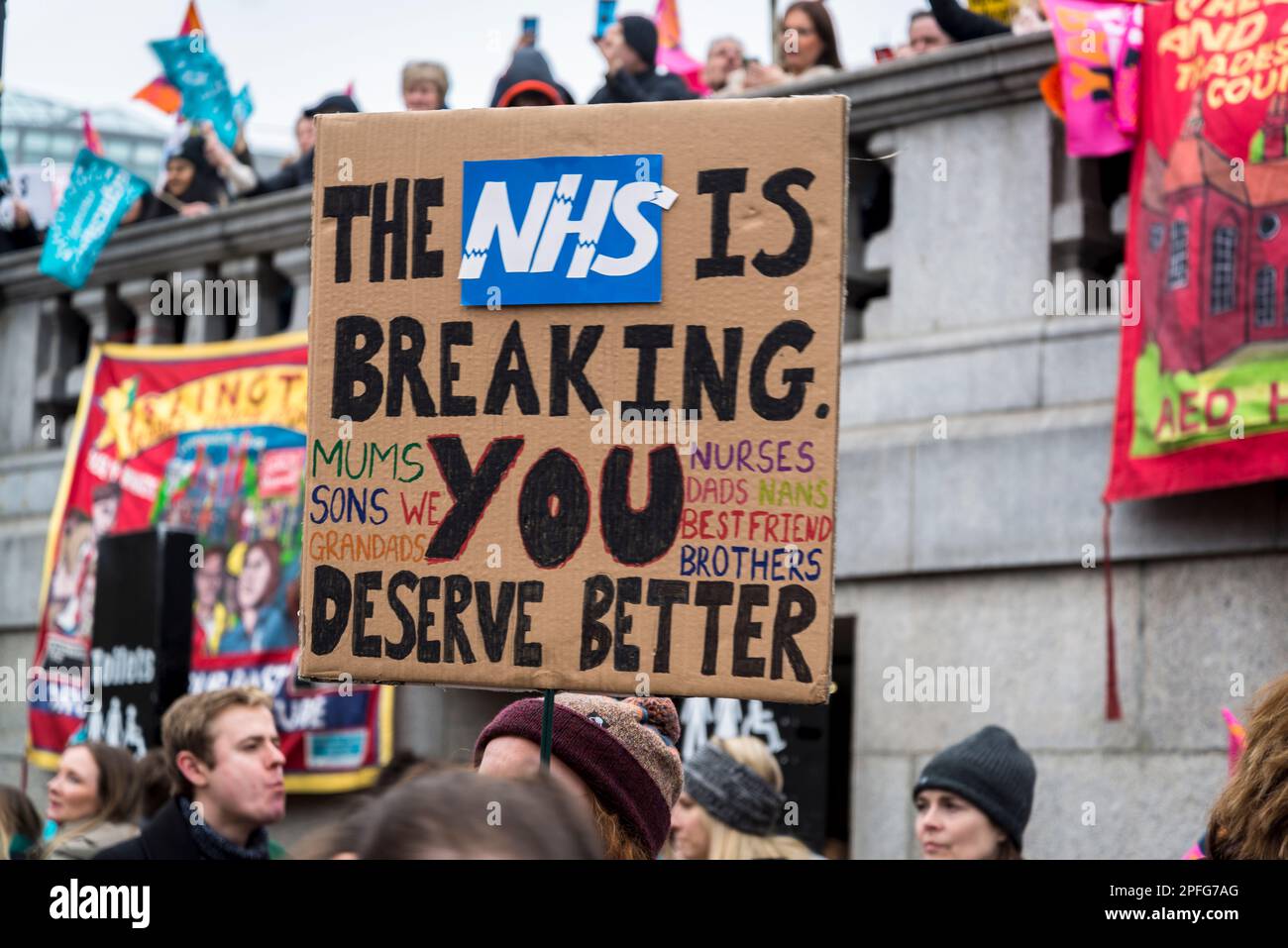 Nurses and Teachers strike and rally for fair pay at Trafalgar Square ...