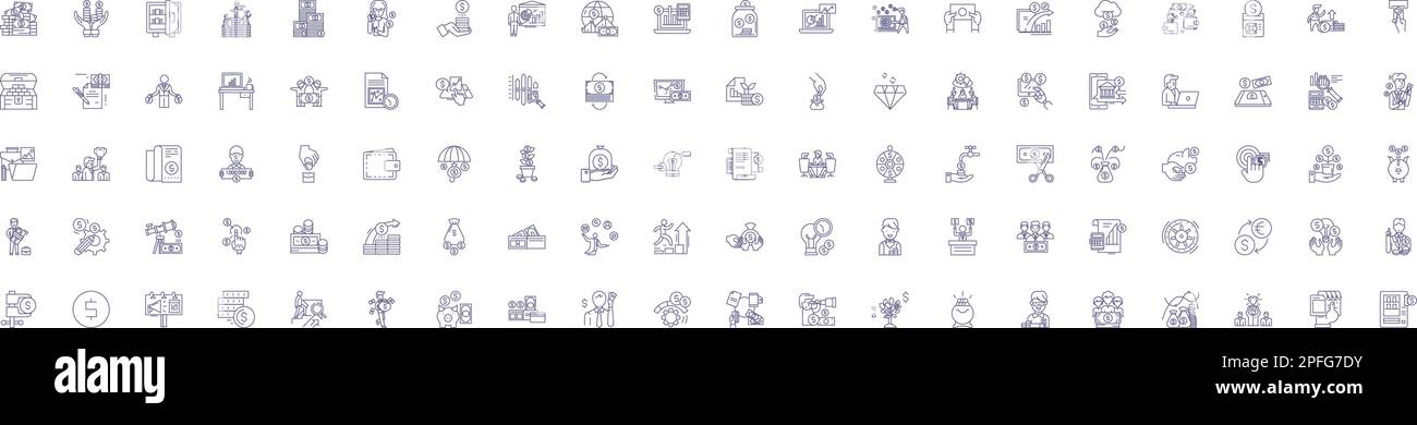 Making money line icons signs set. Design collection of Earn, Profit ...