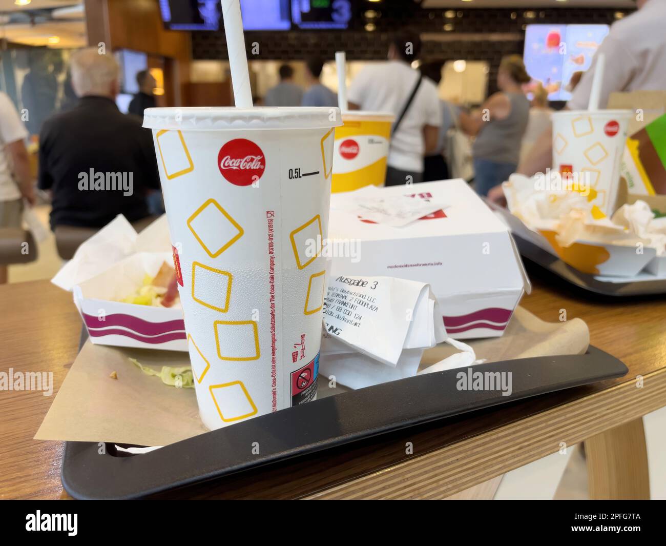 Frankfurt, Germany - Aug 17, 2022: A close-up of a McDonalds tray on ...