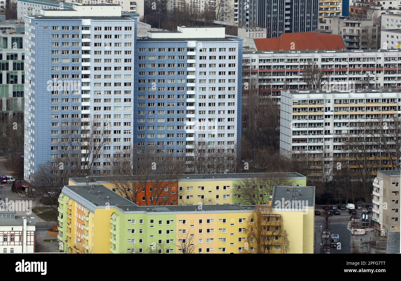 Berlin, Germany. 17th Mar, 2023. View from the 35th floor of the EDGE ...