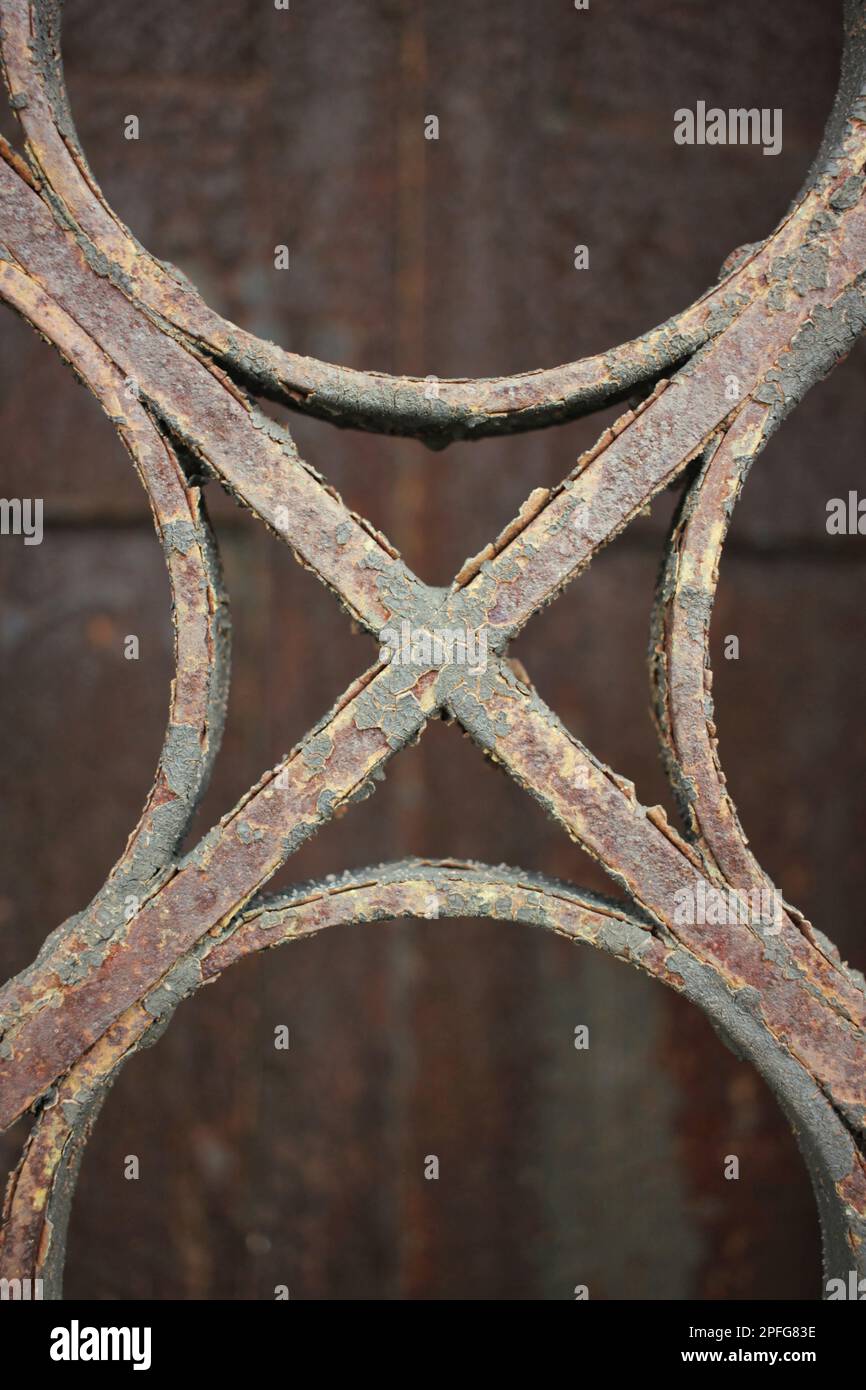A closeup of a vintage detail of a medieval metal gate Stock Photo - Alamy