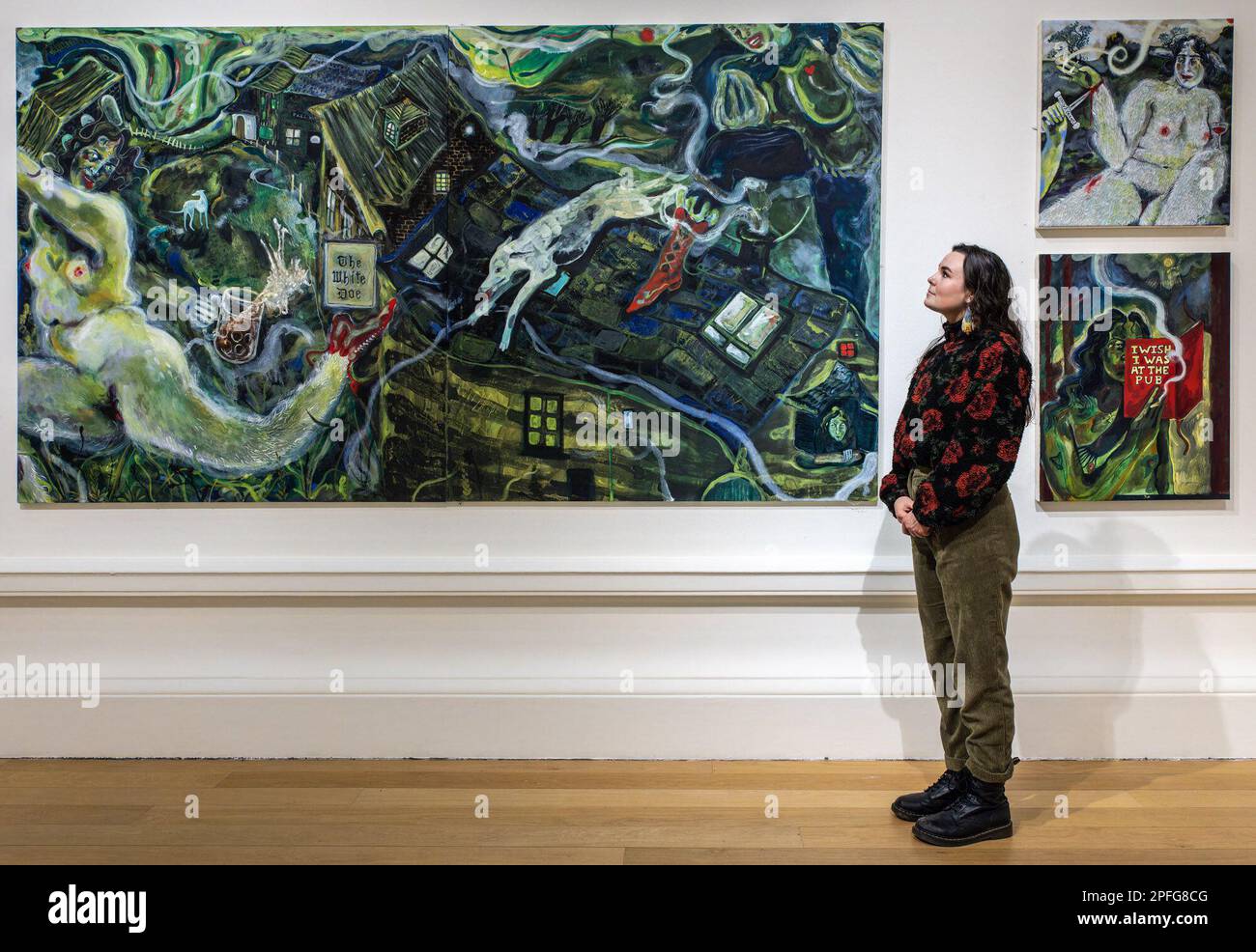 Edinburgh, United Kingdom. 17 March, 2023 Pictured: Gallery Assistant ...