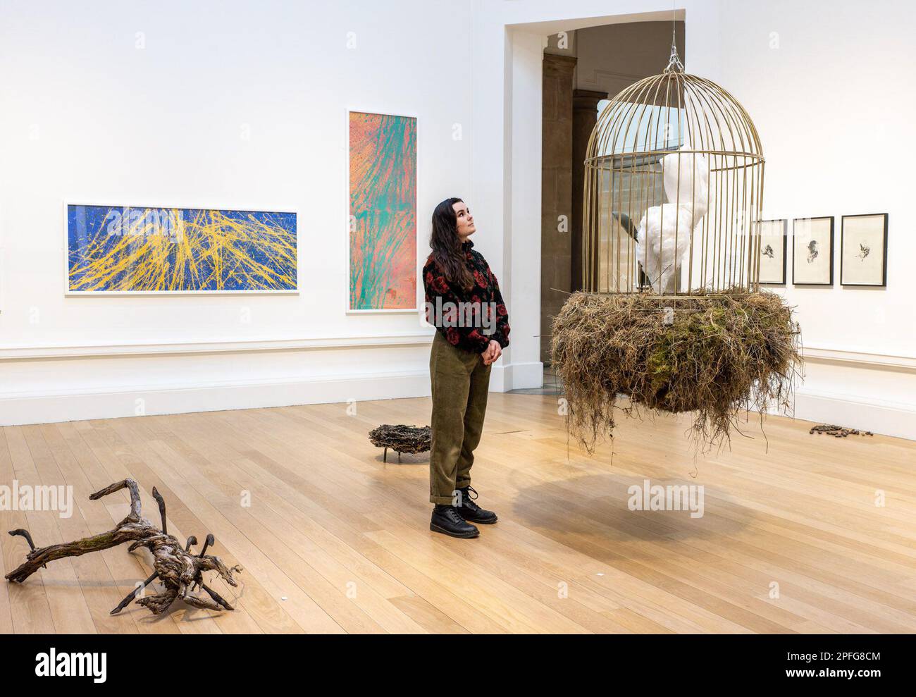 Edinburgh, United Kingdom. 17 March, 2023 Pictured: Gallery Assistant ...