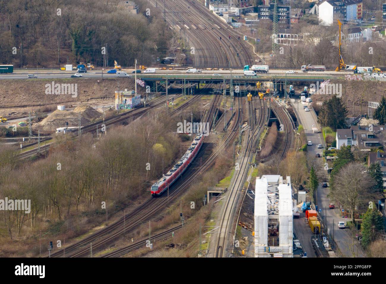 Duisburg, Germany. 17th Mar, 2023. The 8-lane rail line at the ...