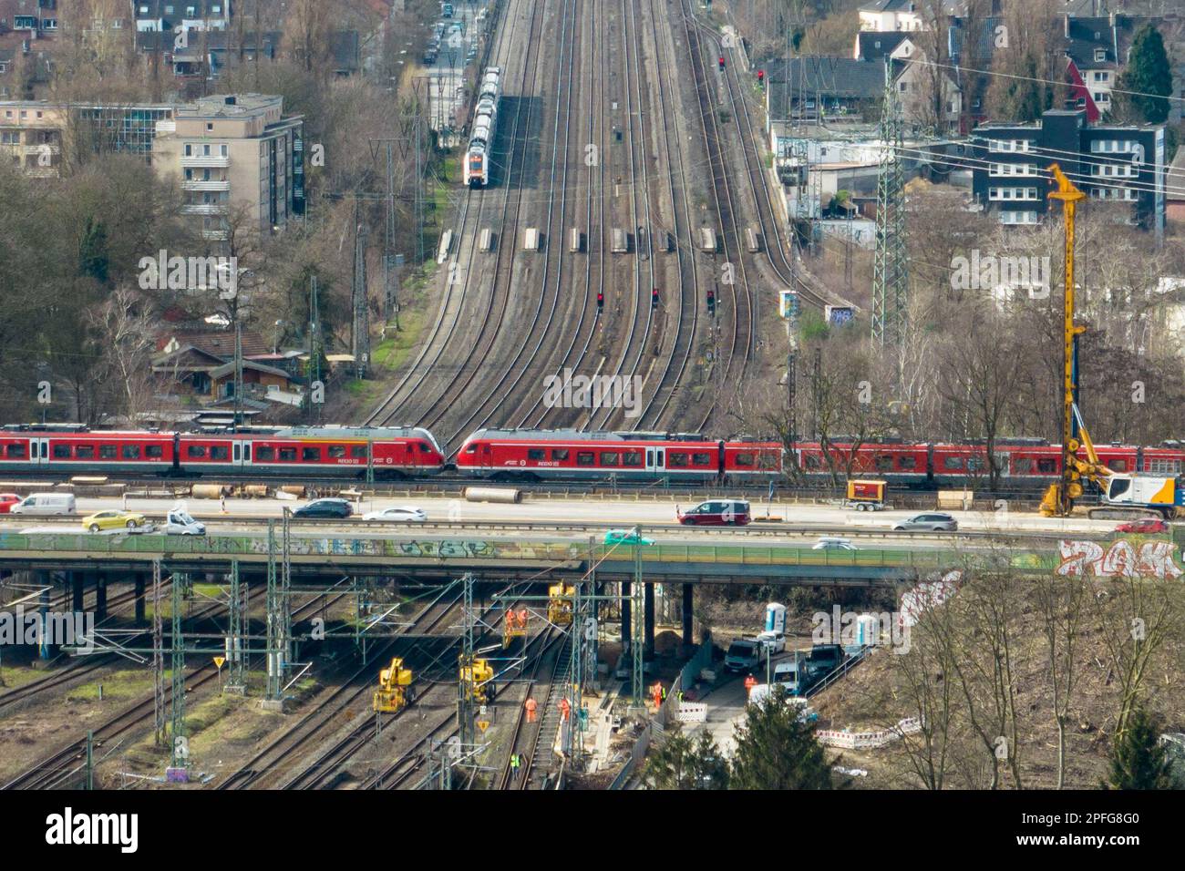 Duisburg, Germany. 17th Mar, 2023. The 8-lane rail line at the ...