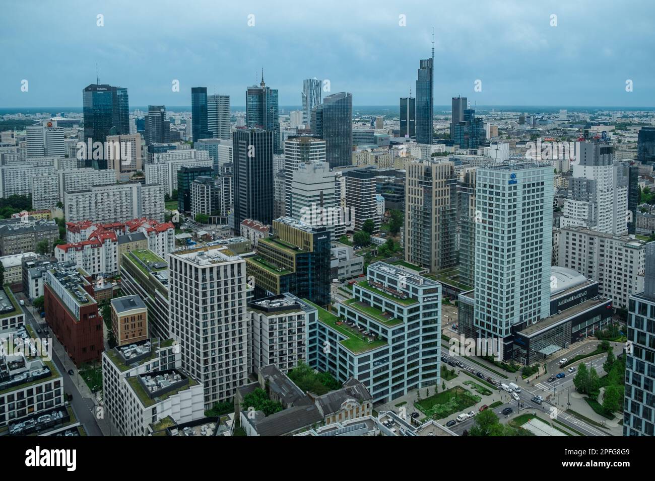 Aerial view warsaw downtown skyscrapers hi-res stock photography and ...