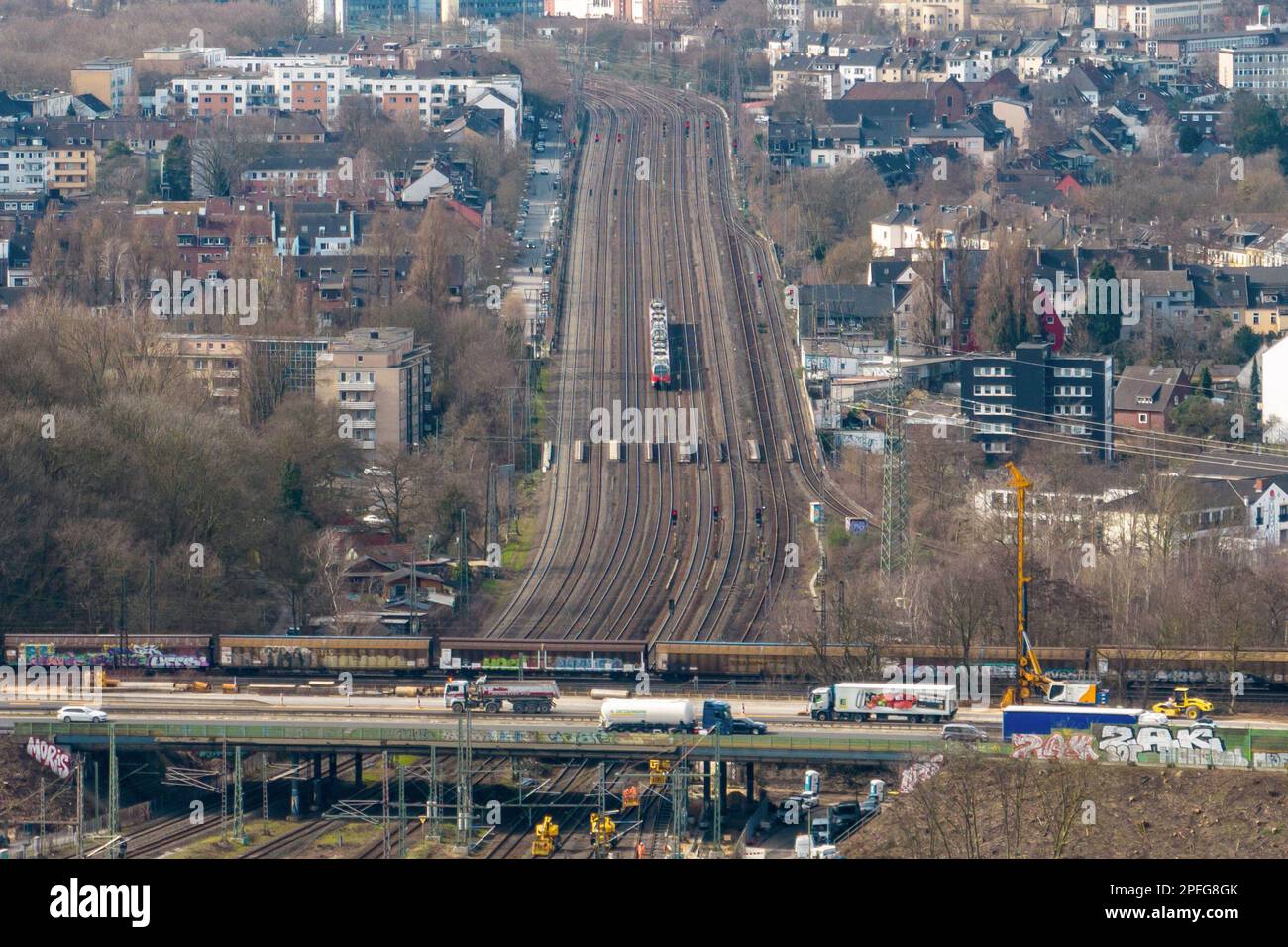 Duisburg, Germany. 17th Mar, 2023. The 8-lane rail line at the ...