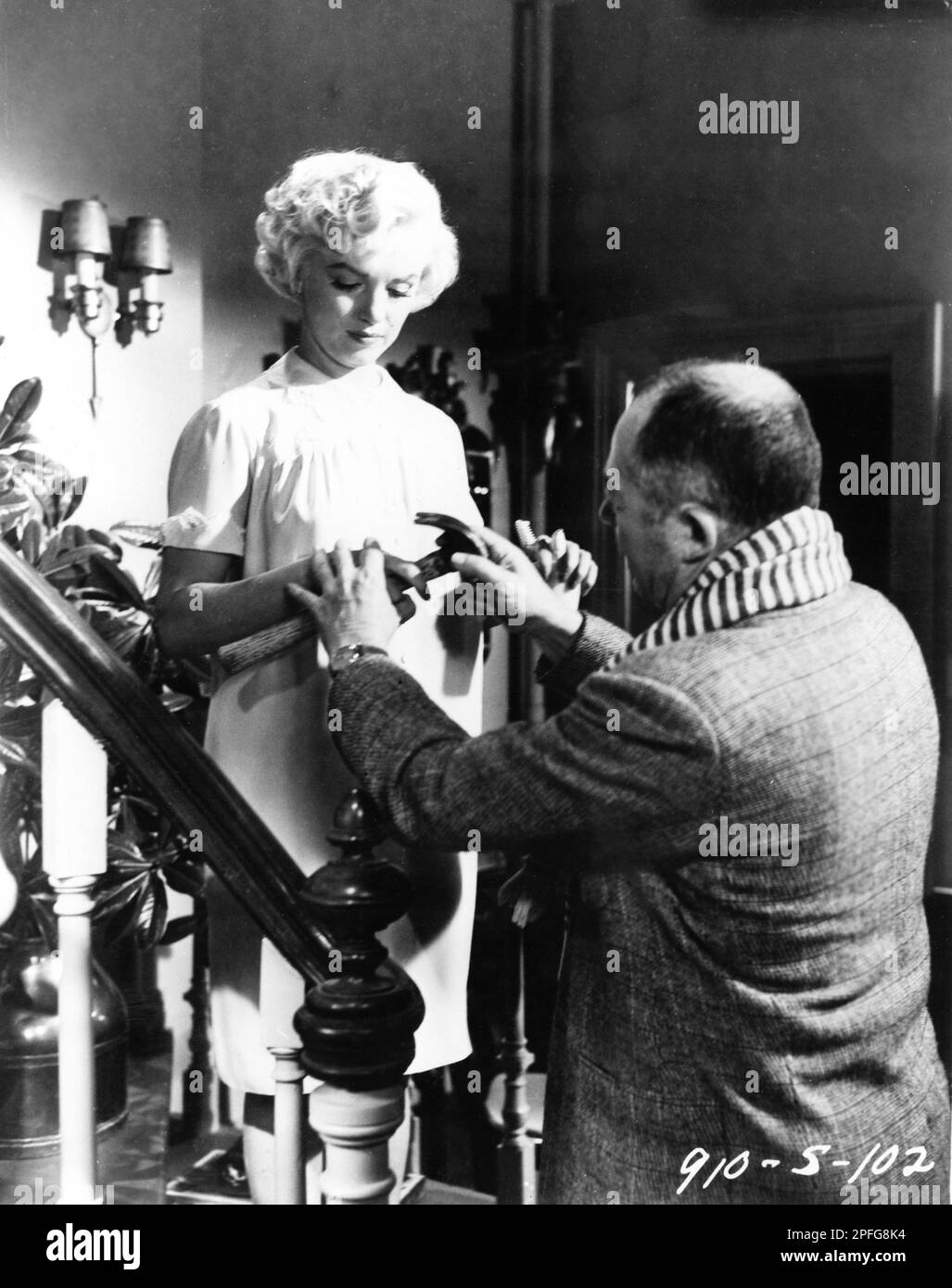 MARILYN MONROE and Director BILLY WILDER on set candid during filming ...
