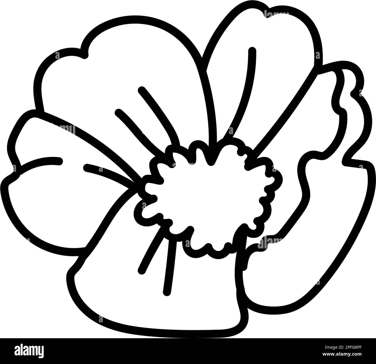 Blooming flower line art vector Stock Vector Image & Art - Alamy