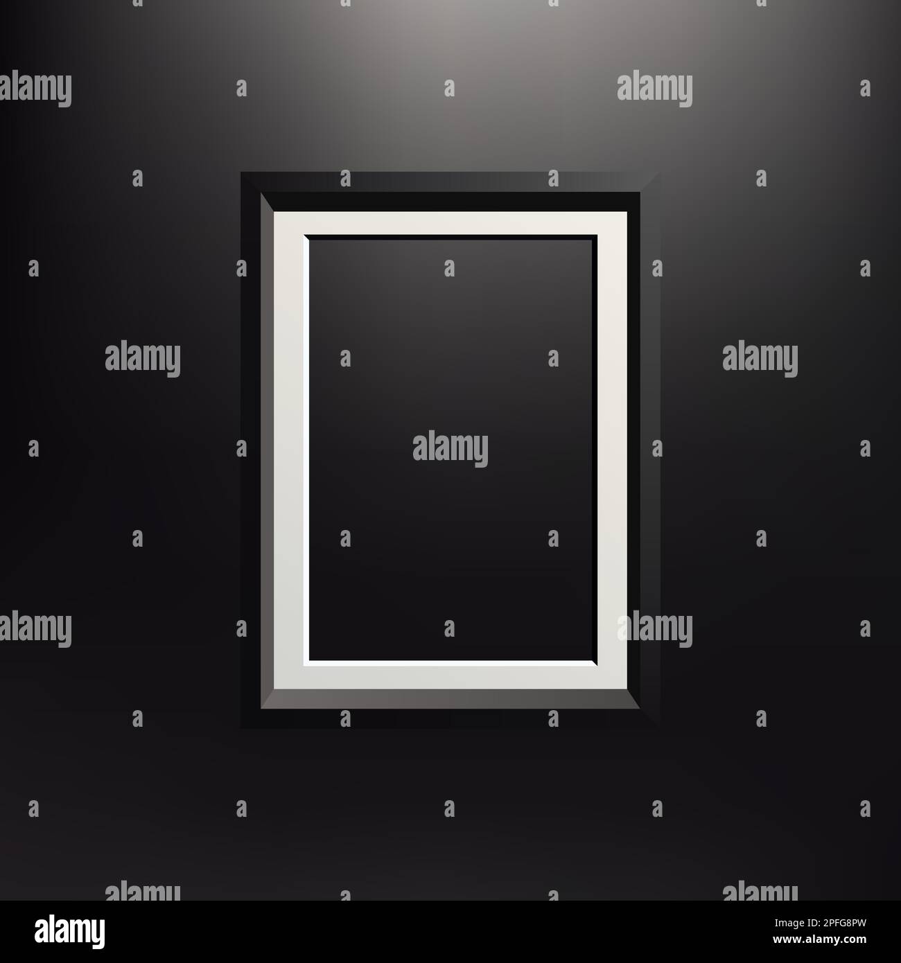 Realistic black frame isolated on dark background. Presentations ...