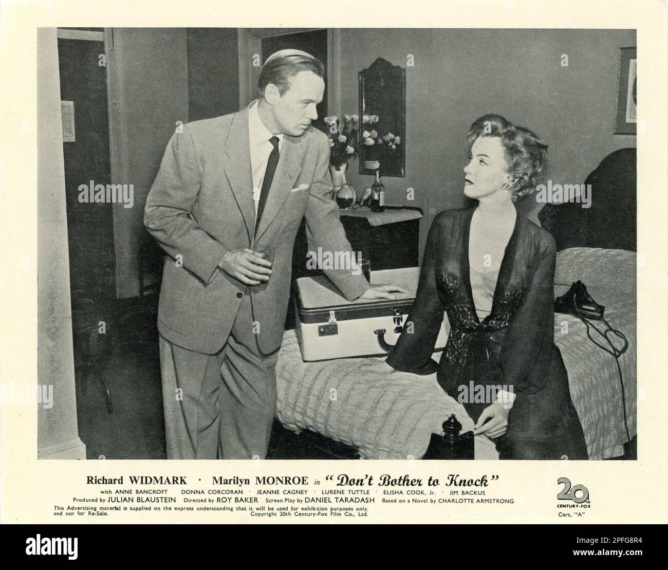 RICHARD WIDMARK and MARILYN MONROE in DON'T BOTHER TO KNOCK 1952 ...