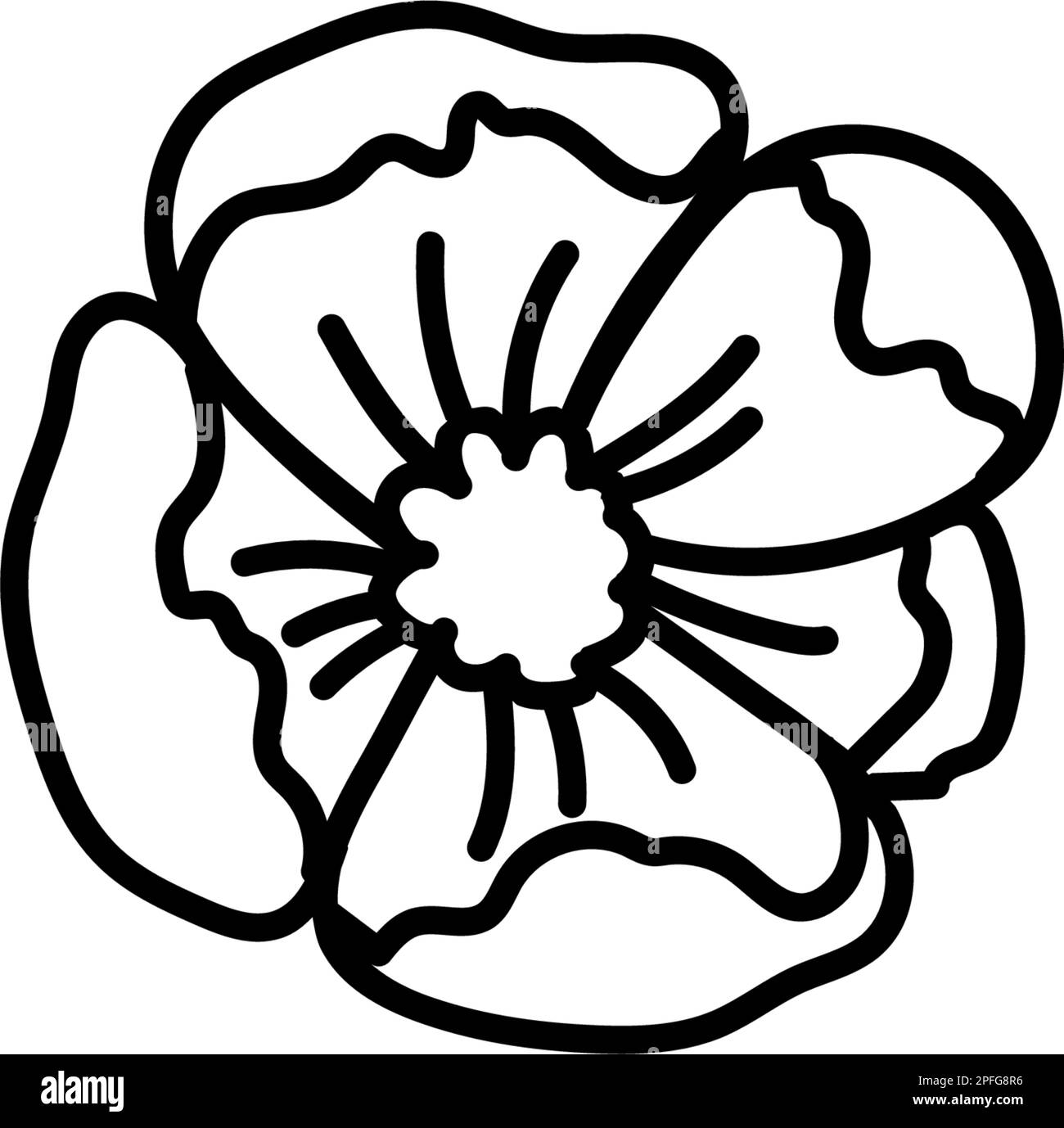 Blooming flower line art vector Stock Vector Image & Art - Alamy