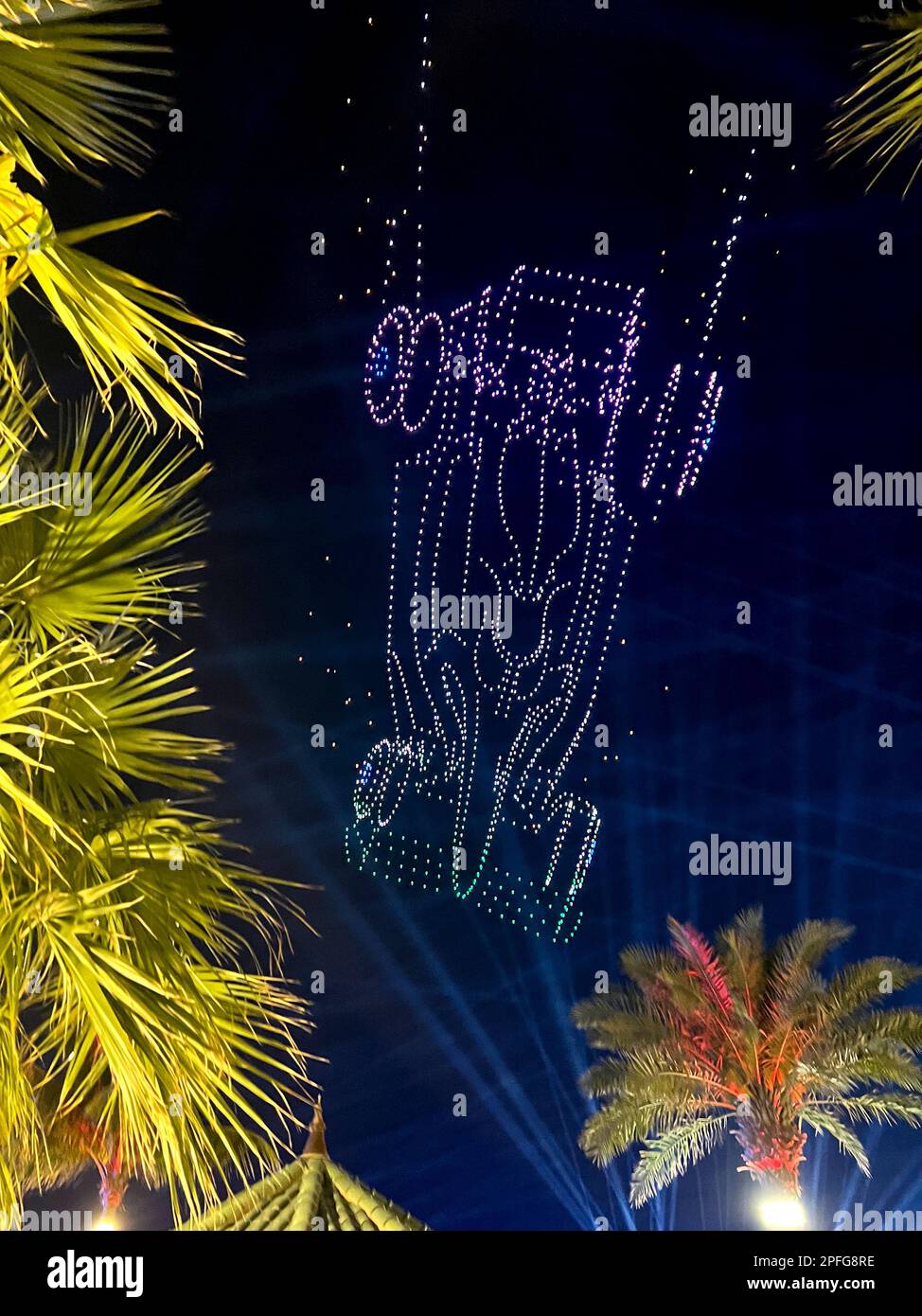 Jeddah, Saudi Arabia. 16th Mar, 2023. A drone show above the paddock ...