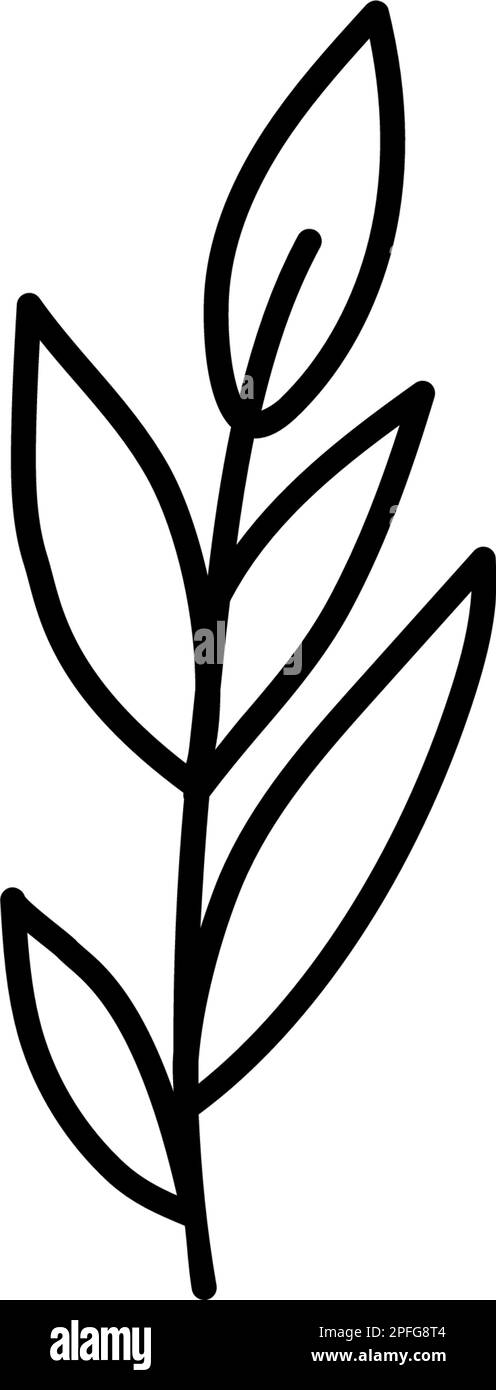 Leaves branch line art vector Stock Vector Image & Art - Alamy