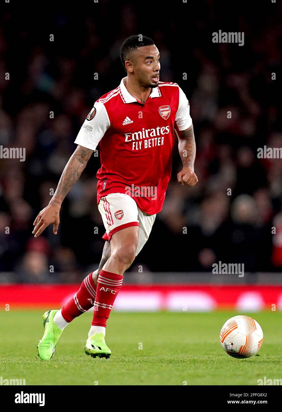 Arsenal's Gabriel Jesus during the UEFA Europa League round of sixteen ...