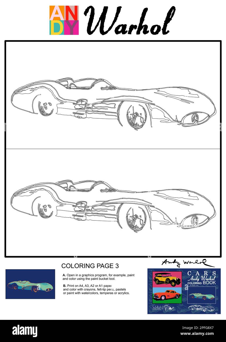Andy Warhol Coloring page Stock Photo - Alamy