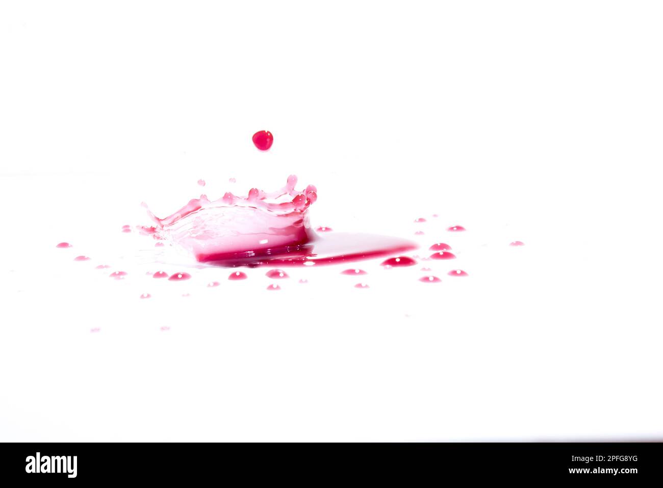Red water splashes On a white background, photography. Red water ...