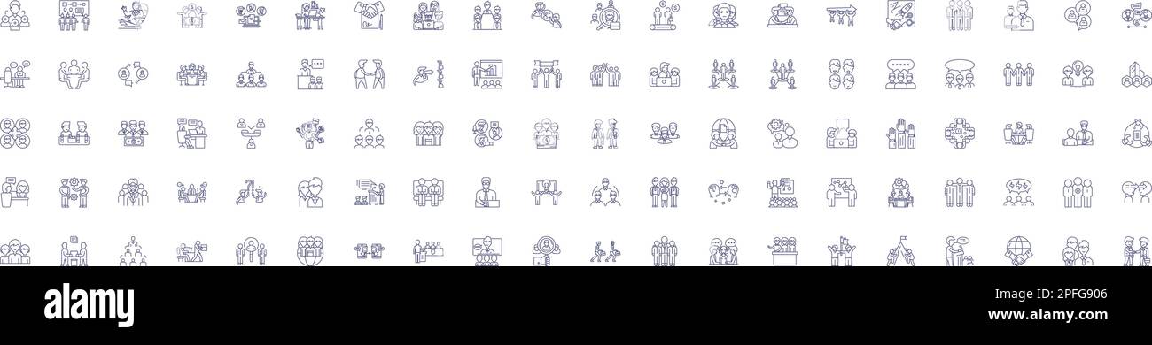 Meeting line icons signs set. Design collection of Gathering, Conclave ...