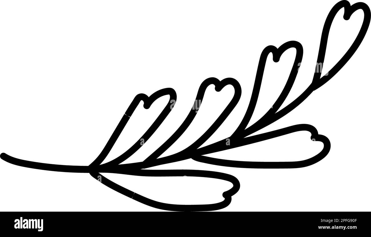 Leaves branch line art vector Stock Vector Image & Art - Alamy