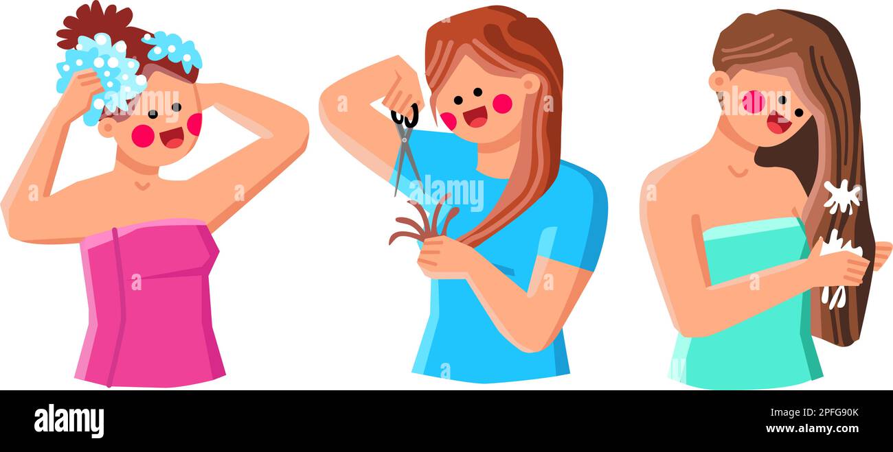 Long smooth hair Stock Vector Images - Alamy